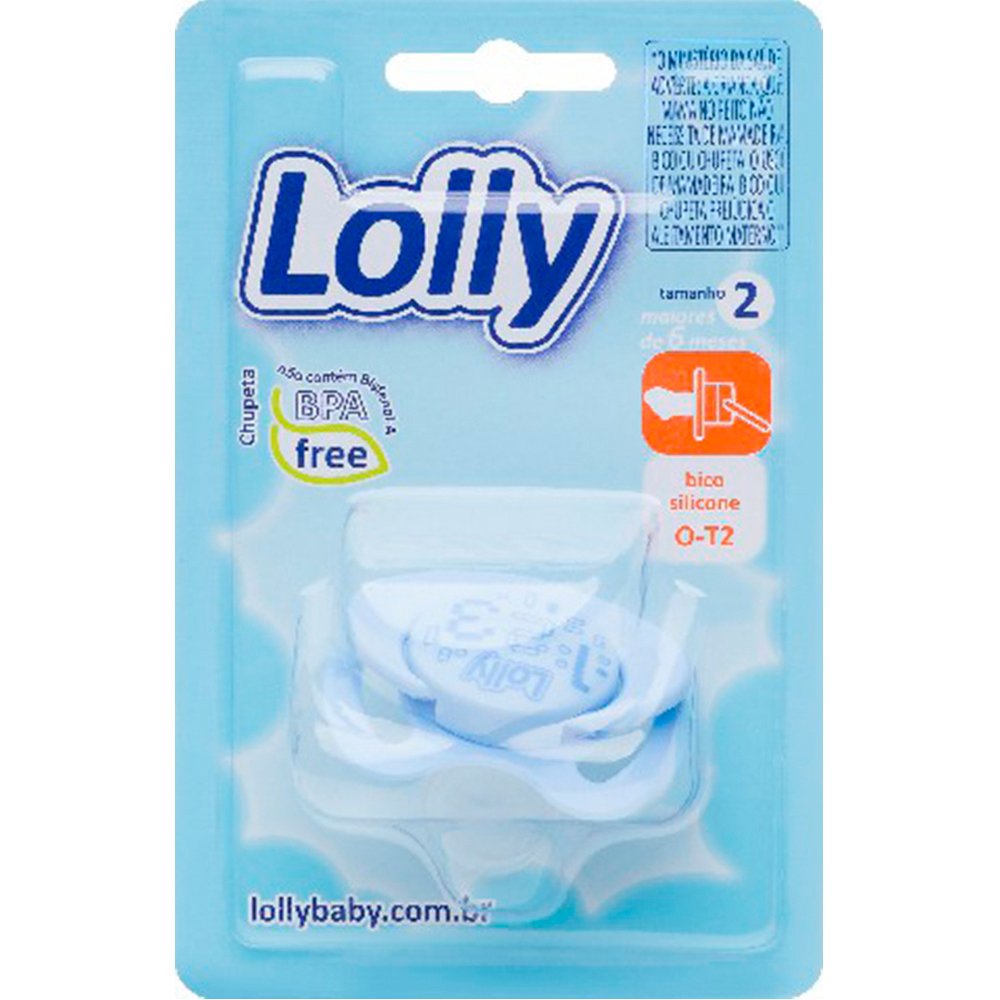 Chupeta Lolly Azul Tamanho 2 Silicone Ortodontico | Martins Atacado