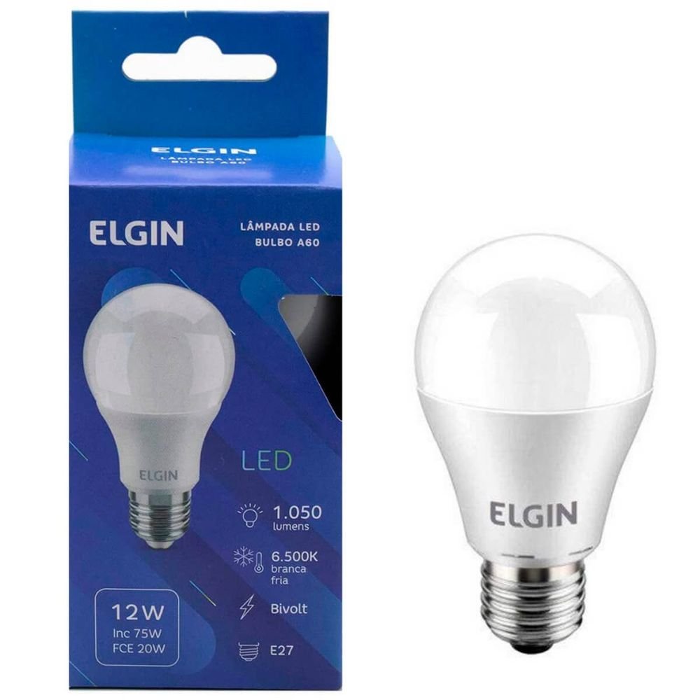 Lampada de LED Elgin Branca E27 6W - 6500K Bulbo A55 | Martins Atacado
