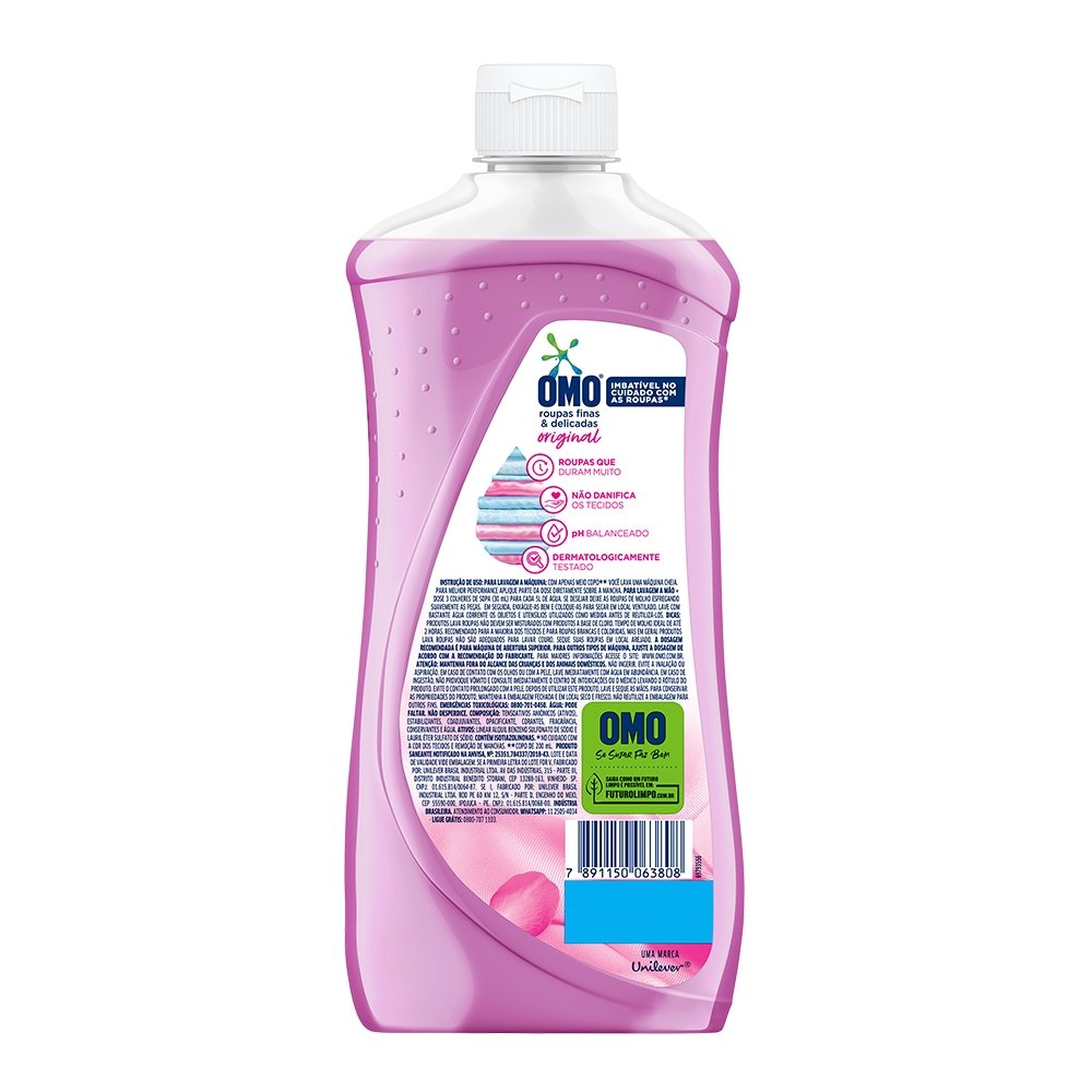 Lava Roupas Líquido Lava Roupa Delicadas Original Omo 900ml | Martins ...
