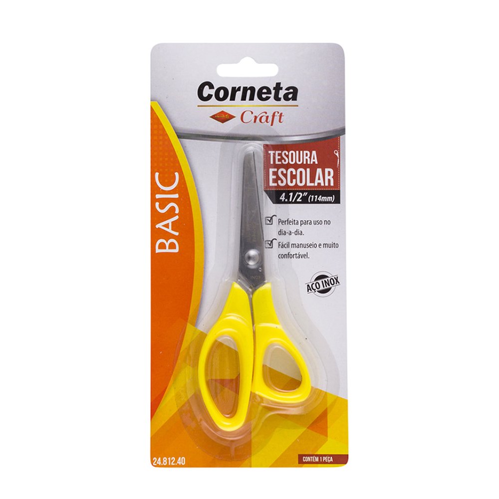 Tesoura Basic Escolar Cores 4 Martins Atacado