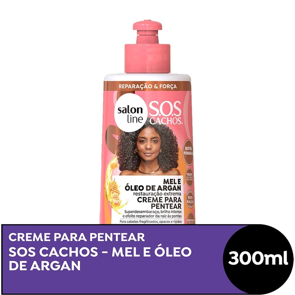 Creme para Pentear Salon Line SOS Mel Cachos Intenso 300ml | Martins Atacado