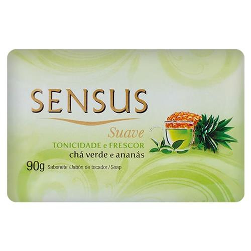 Sabonete Solido Suave Cha Verde E Ananas Sensus 12x90g | Martins Atacado
