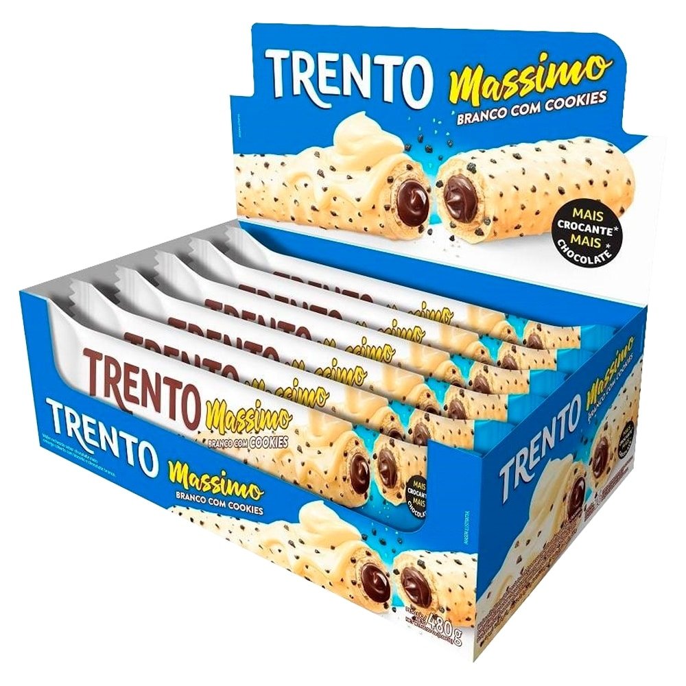 Chocolate Trento Wafer Massimo Branco Com Cookies 30g Embalagem Com