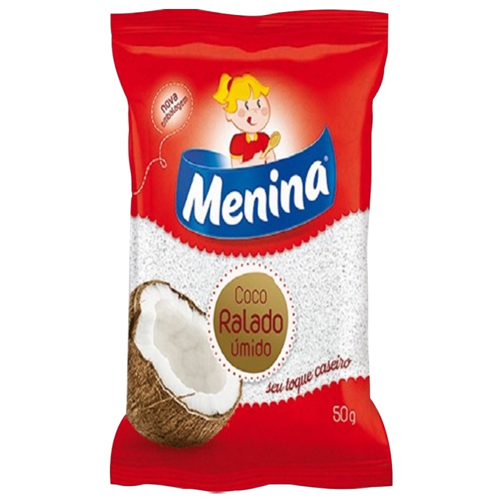 Coco Ralado Úmido Adoçado Menina 50g | Martins Atacado