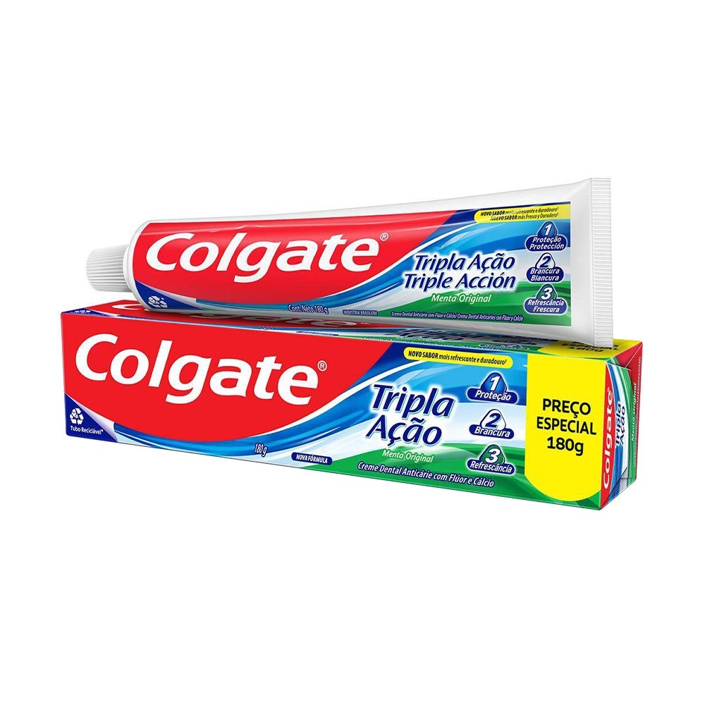 Creme Dental Colgate Tripla Ação 180g Embalagem com 12 Unidades ...