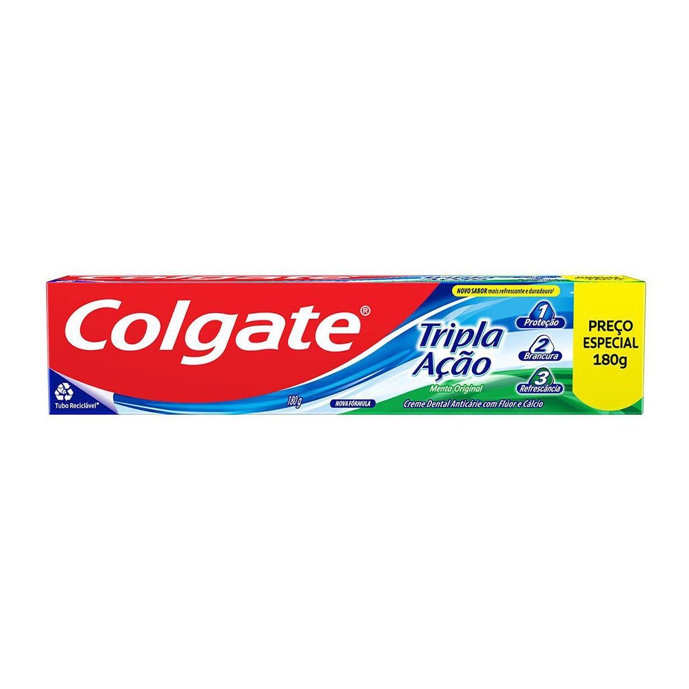 Creme Dental Colgate Tripla Ação 180g Embalagem com 12 Unidades ...