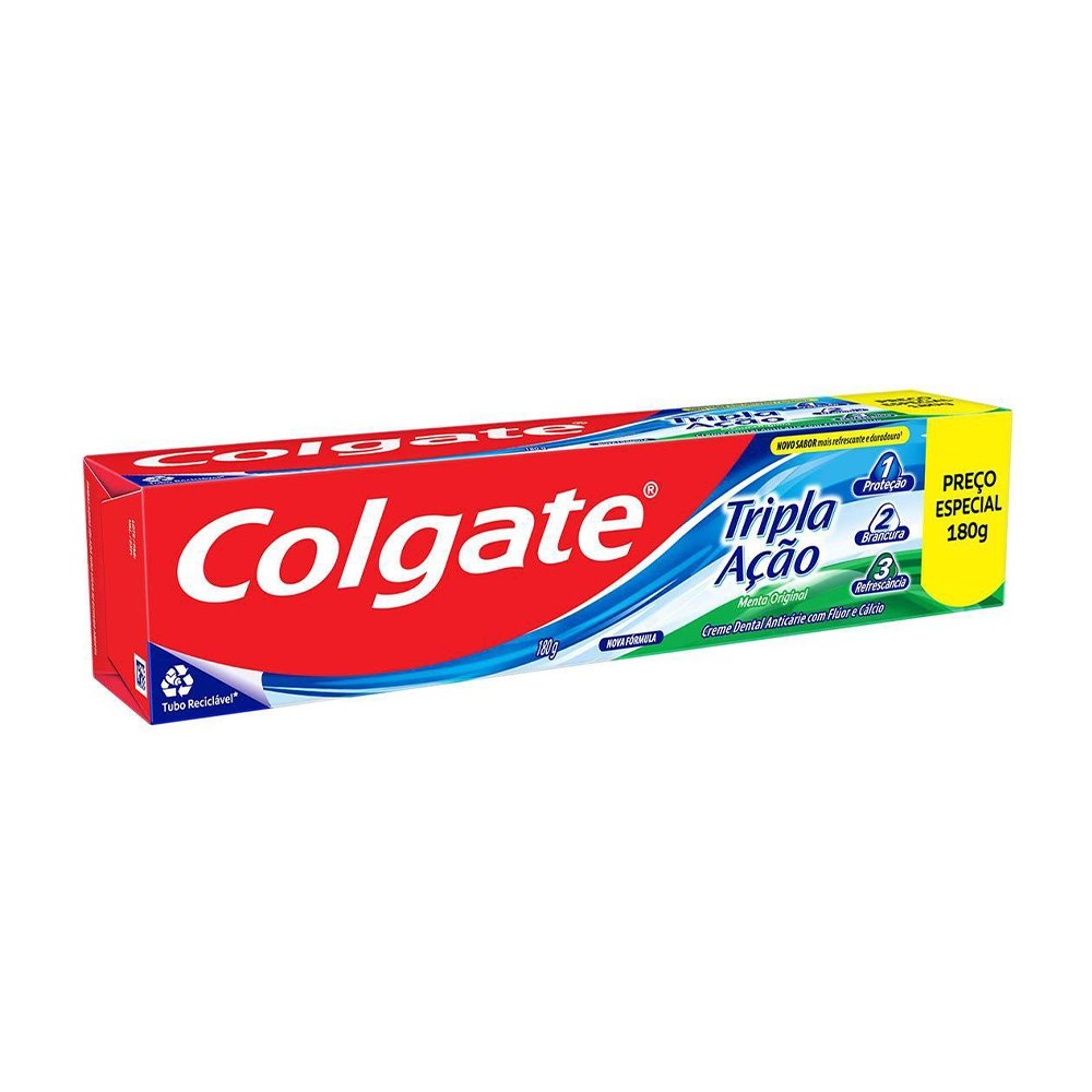Creme Dental Colgate Tripla Ação 180g Embalagem com 12 Unidades ...