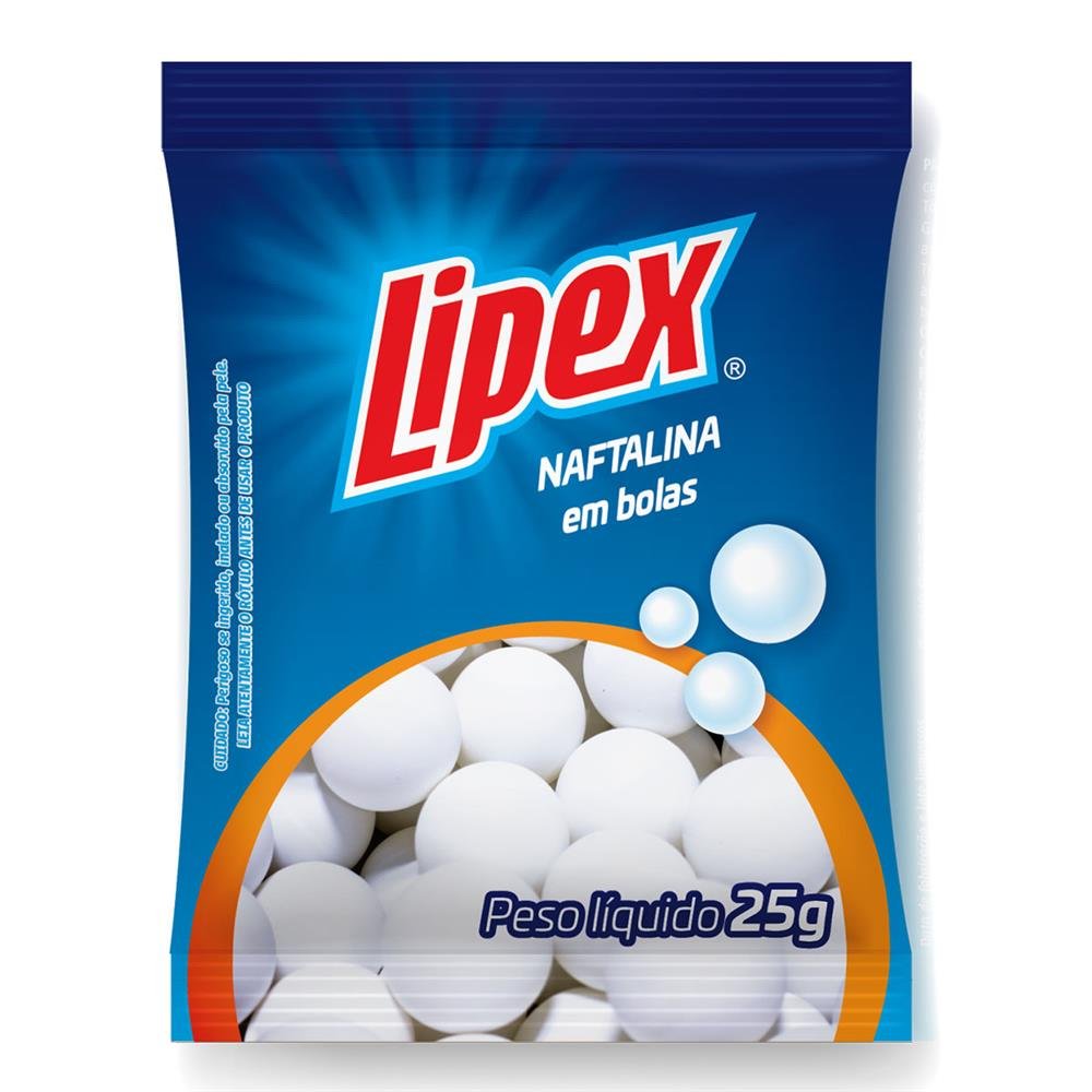 Naftalina LIPEX 25gr - 12 cartelas com 12 unidades | Martins Atacado