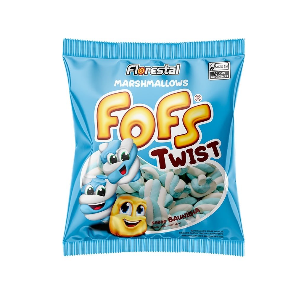 Marshmallow Florestal Fofs Twist Azul/Branco 220g | Martins Atacado