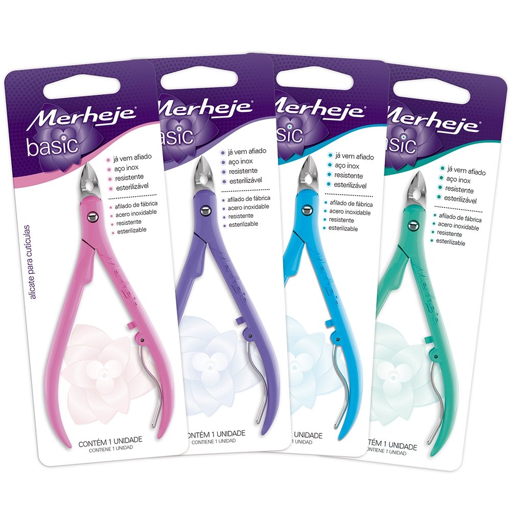 Alicate para Cutícula Merheje Basic Sortido Embalagem com 12 Unidades ...