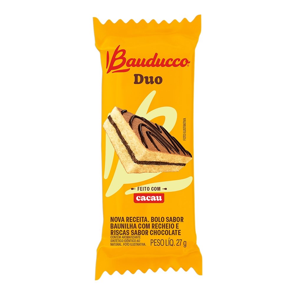 Bolinho Bauducco Duo Chocolate 27g - Embalagem com 15 Unidades ...