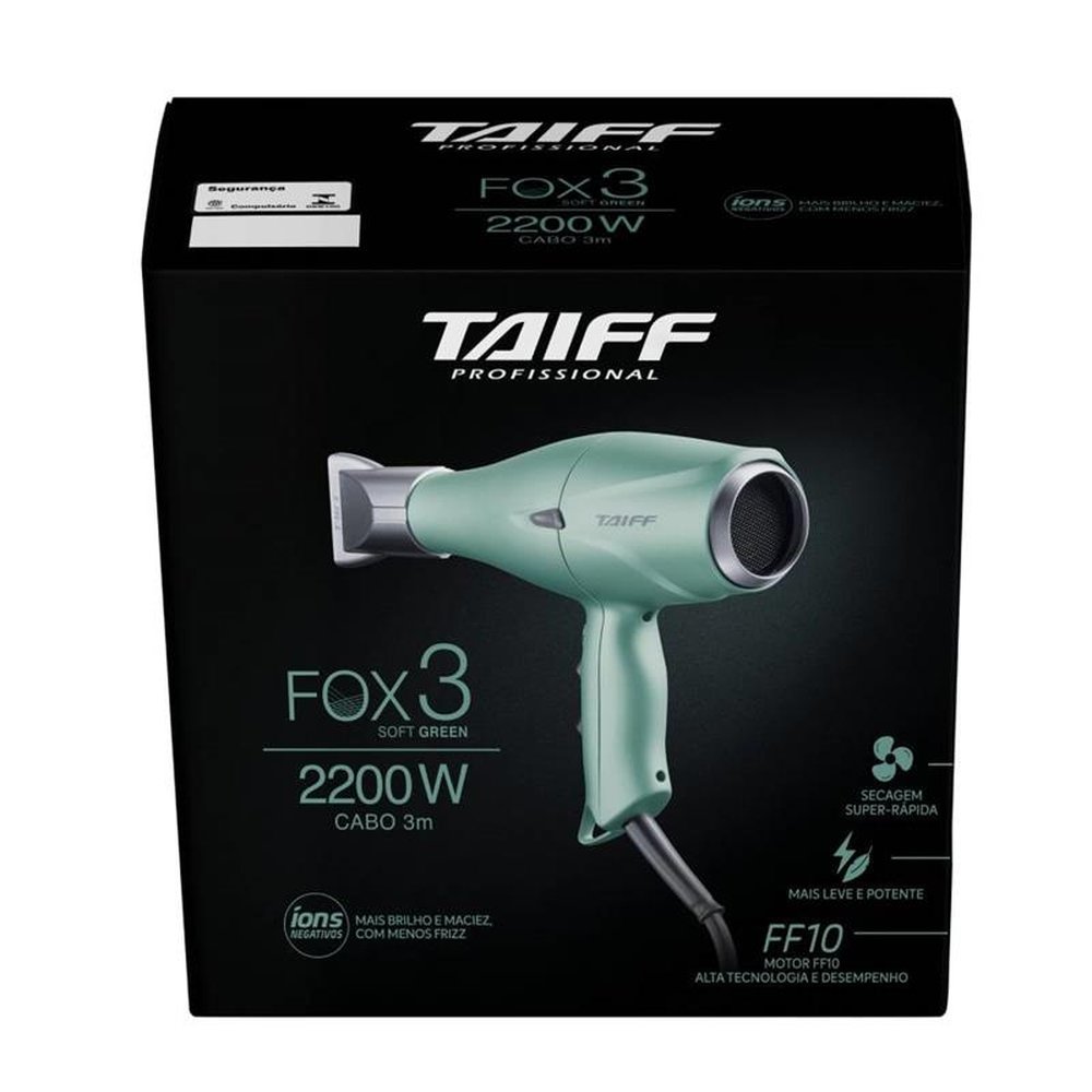 Secador de Cabelo Taiff Fox Íon 3, 2 Velocidades, 5 Temperaturas, 2200W ...
