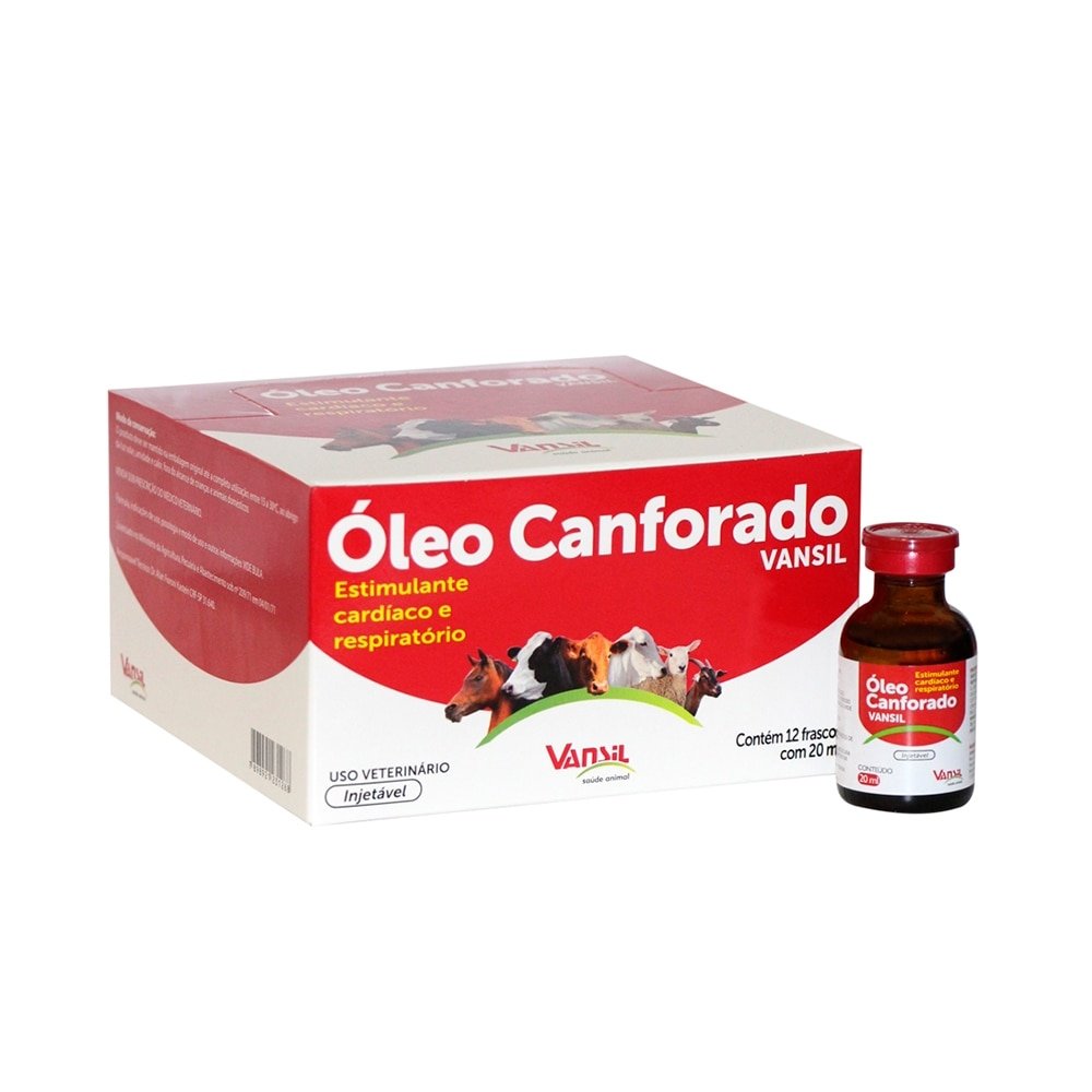 Óleo Canforado Vansil Injetável 20ml - Embalagem com 12 Unidades ...