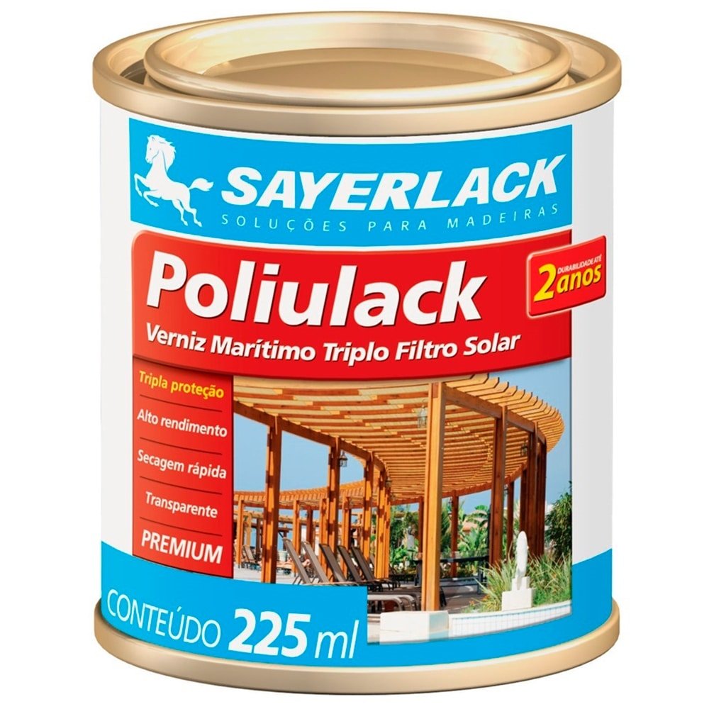 Verniz Marítimo Poliulack Sayerlack Brilhante 225ml - Embalagem com 12 ...