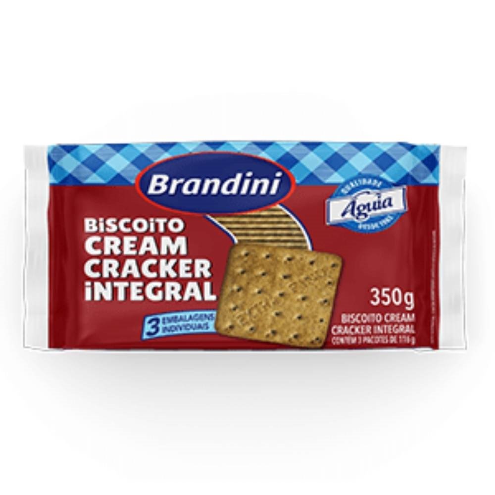 Biscoito Brandini Cream Cracker Integral 350g Embalagem com 20 Unidades ...