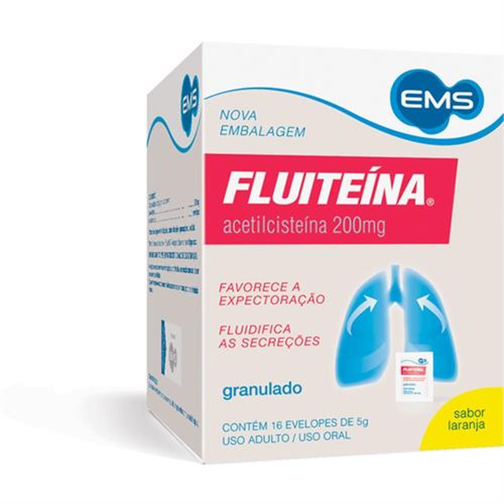 Fluiteina 200Mg 16 Envelope 5 Gramas - EMS | Martins Atacado