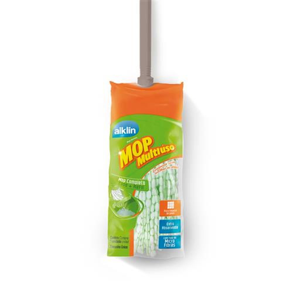 Mop Multiuso Microfibras Com Cabo - Marca Alklin | Martins Atacado