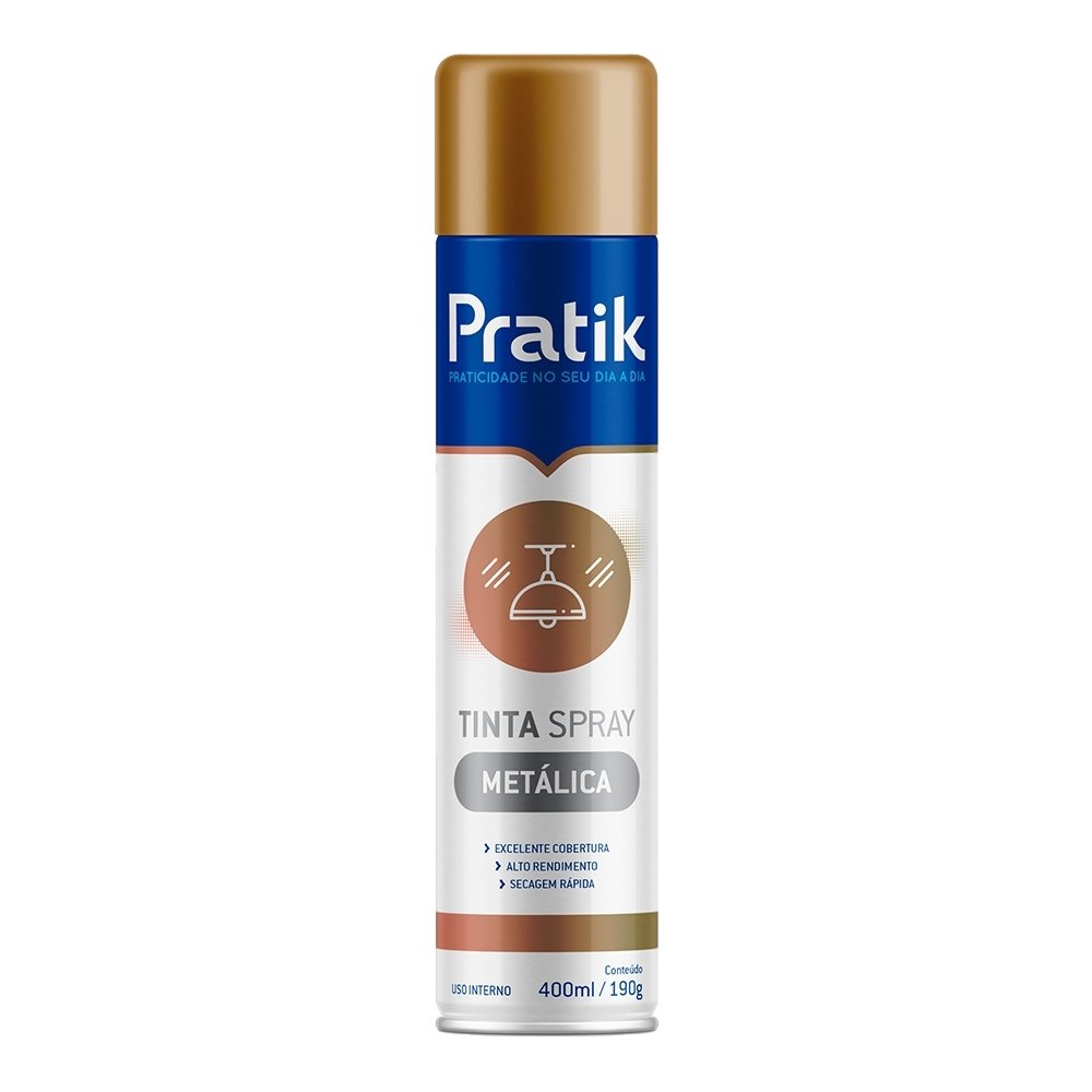Tinta Spray Pratik Metálica Bronze 400ml | Martins Atacado