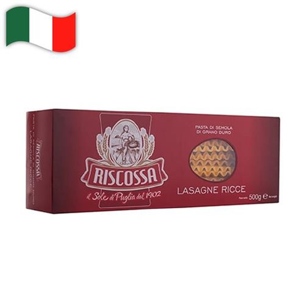 Macarrão Italiano Riscossa Lasagne Ricce - 103 - 500g | Martins Atacado