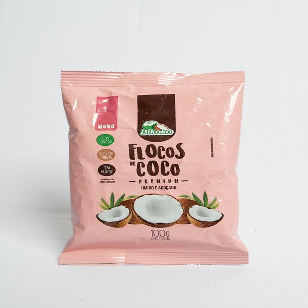 Coco Flocos Úmido e Adoçado 100g - Embalagem contém 24 Unidades ...