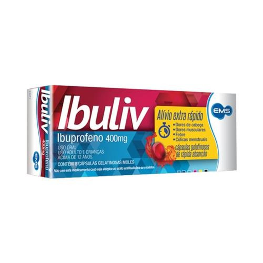 Ibuliv Cápsula 400mg, caixa com 8 cápsulas gelatinosas moles | Martins ...