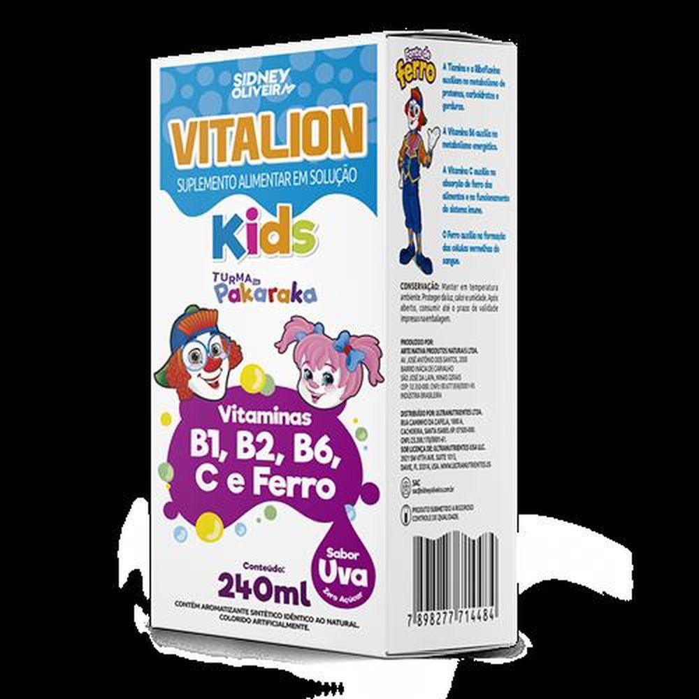 Vitalion Kids Solucao Oral 240Ml Sabor Uva So | Martins Atacado