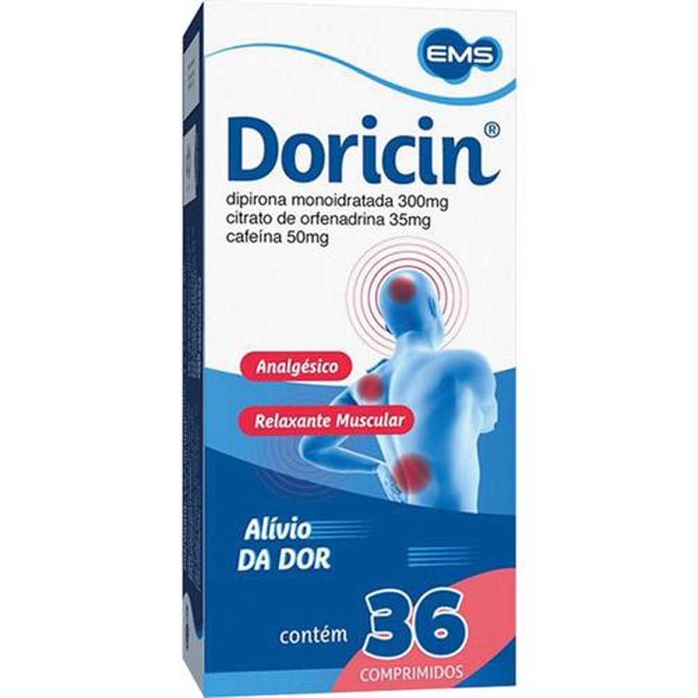 Doricin 35mg + 300mg + 50mg, caixa com 36 comprimidos | Martins Atacado