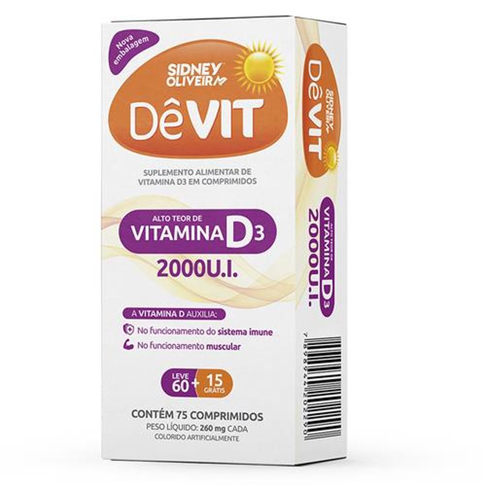 Vitamina D3 2000Ui Devit Leve 60 + 15 Gratis | Martins Atacado