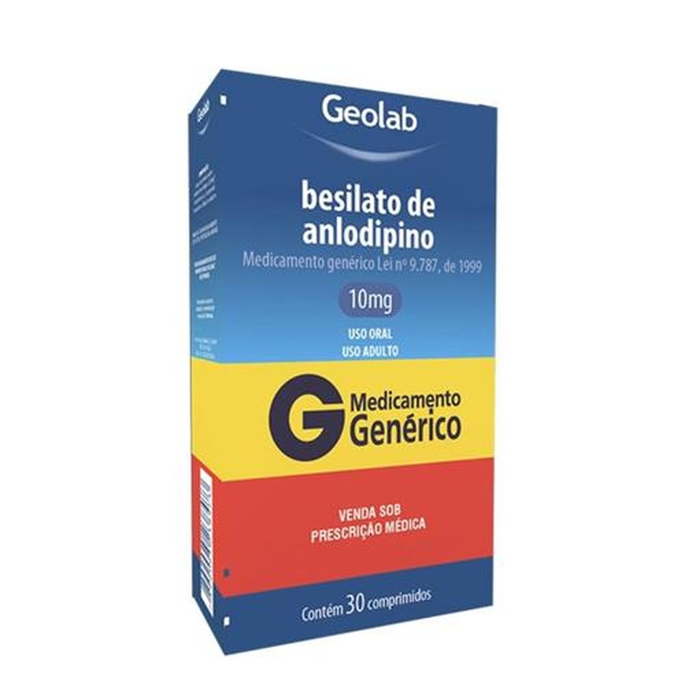 Besilato de Anlodipino Geolab 10mg com 30 Comprimidos - Geolab ...