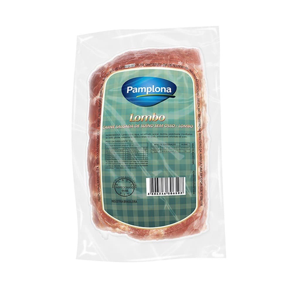 Lombo Suíno Salgado 500 a 625g Pamplona - Embalagem com 8 até 10 und ...