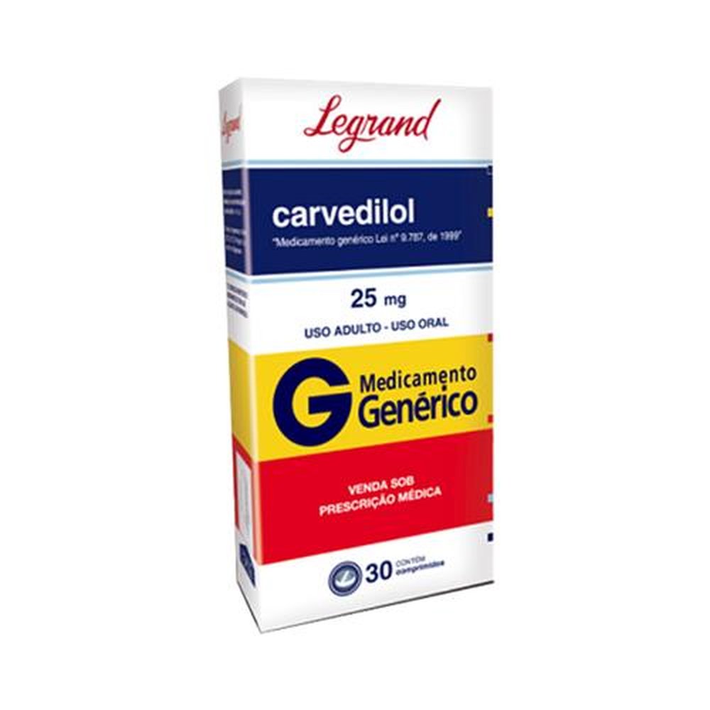 Carvedilol 25mg, caixa com 30 comprimidos | Martins Atacado