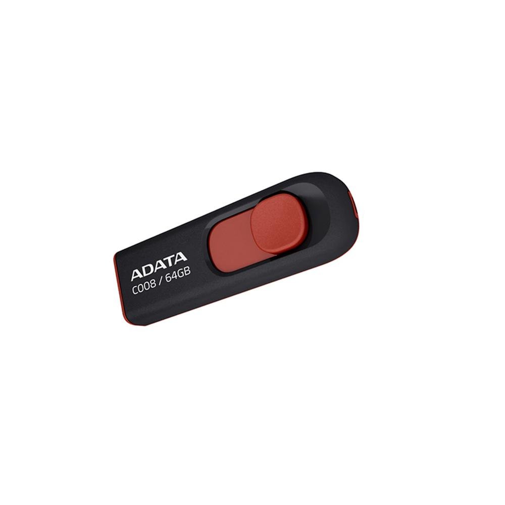 Pen drive adata ac008 64gb preto/vermelho ac008-64g-rkd | Martins Atacado