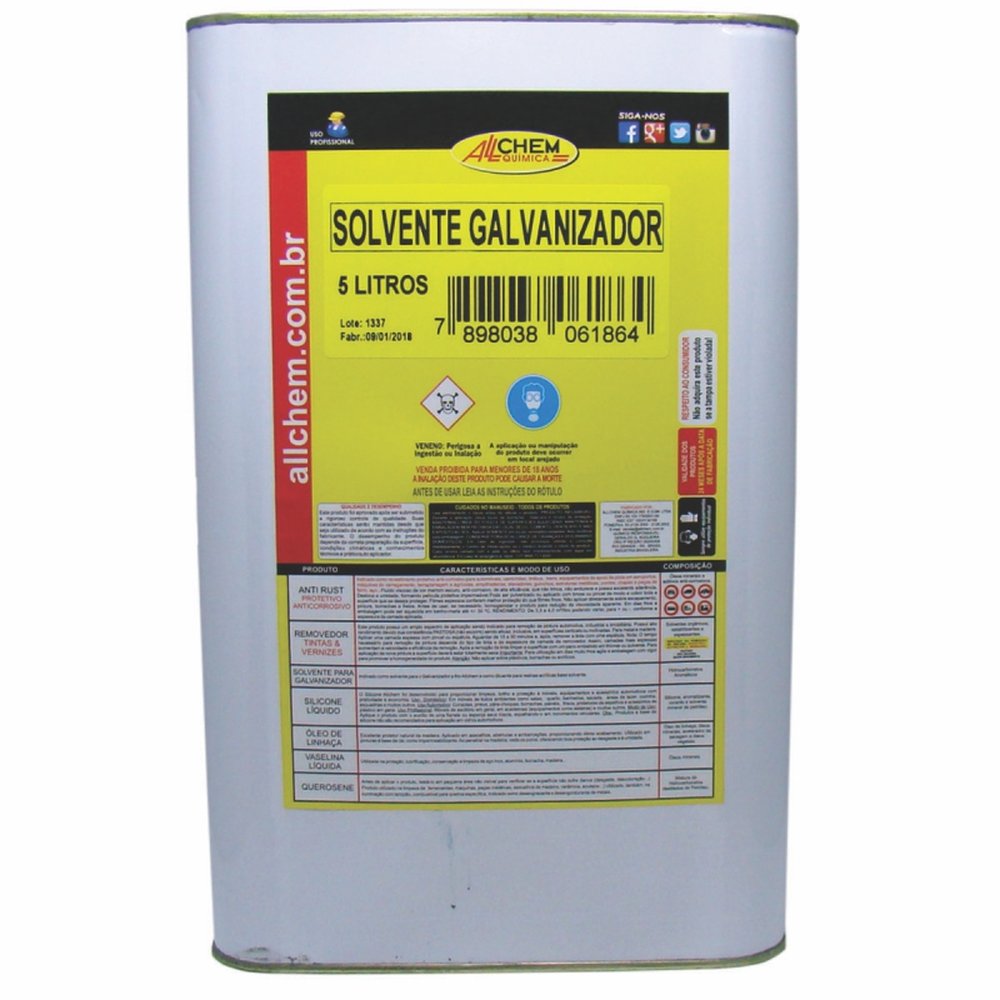 Solvente Para Galvanizador Allchem 5L | Martins Atacado