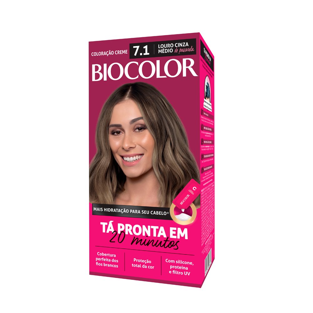 Tintura Biocolor Mini Kit 7.1 Louro Cinza Medio | Martins Atacado