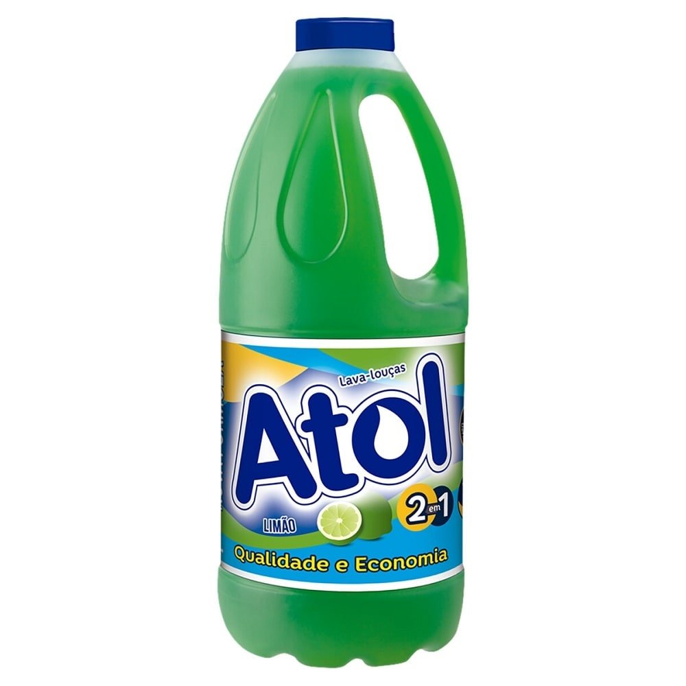 Detergente Líquido Atol Limão 2L Embalagem com 6 Unidades | Martins Atacado