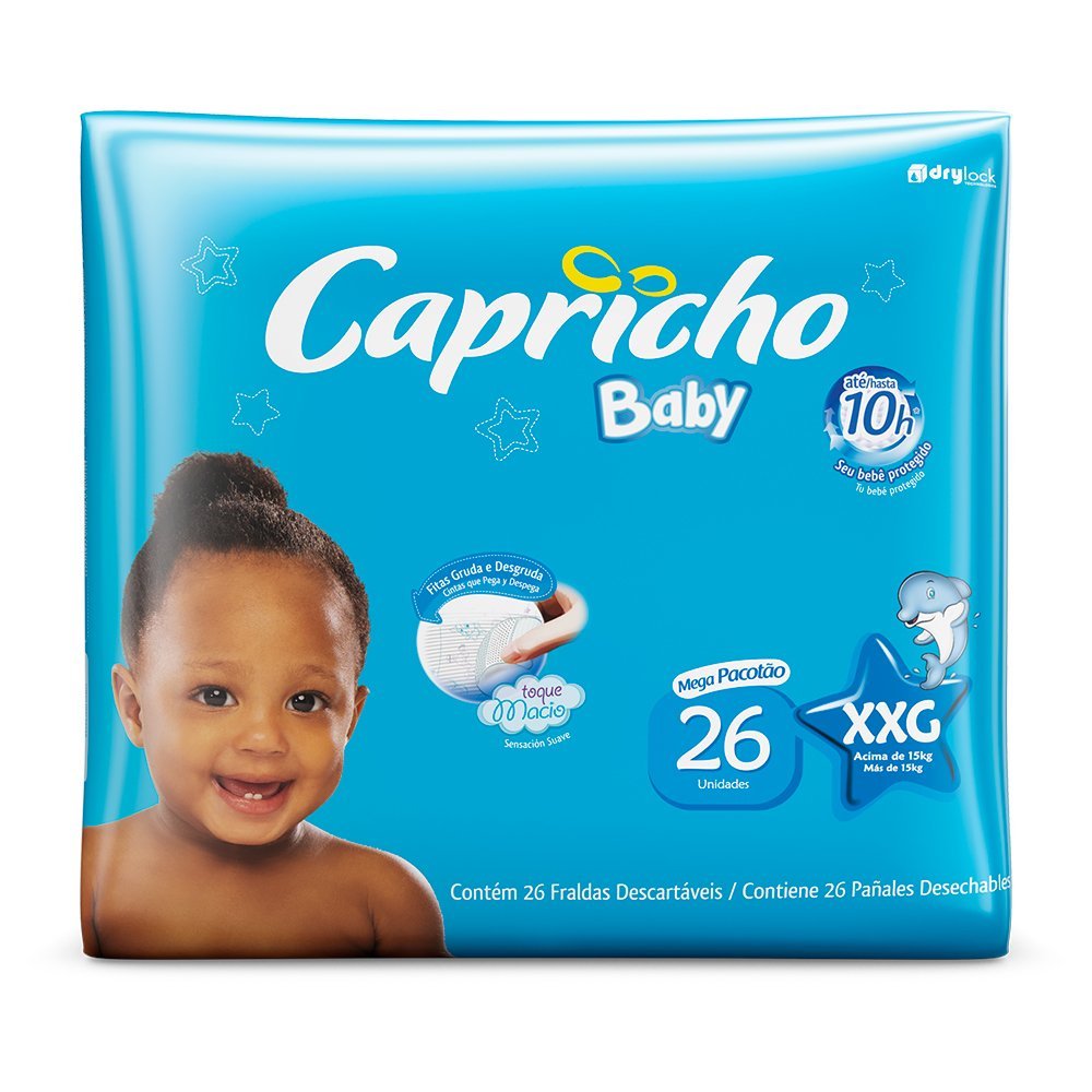 Fralda Capricho Baby Mega Xxg 26 Unidades | Martins Atacado