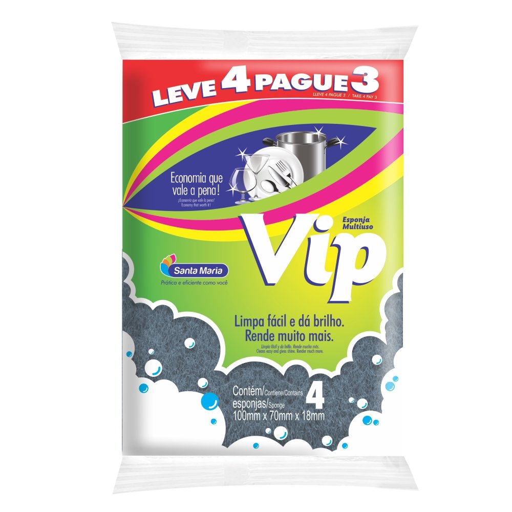 Esponja Dupla Face Vip 60X4un | Martins Atacado
