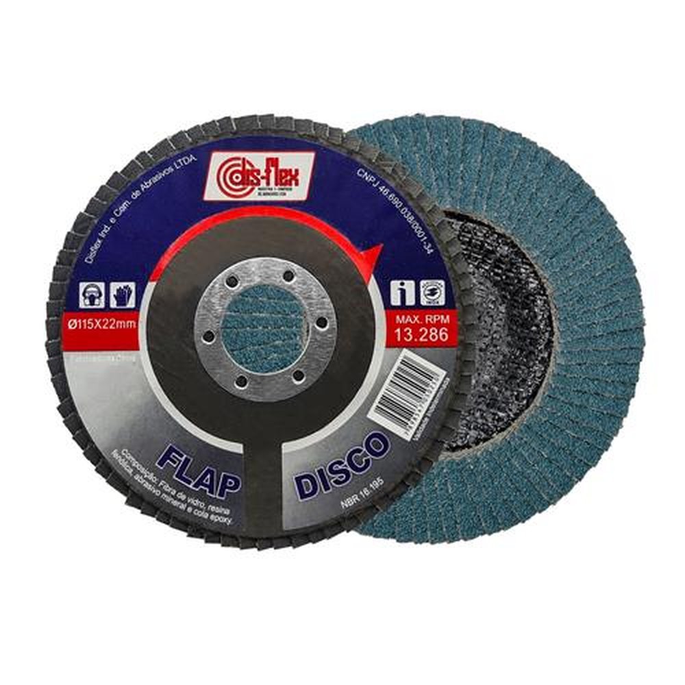 Flap Disco Cone 115x22mm 4 ½ Zn-120 Profissional | Martins Atacado