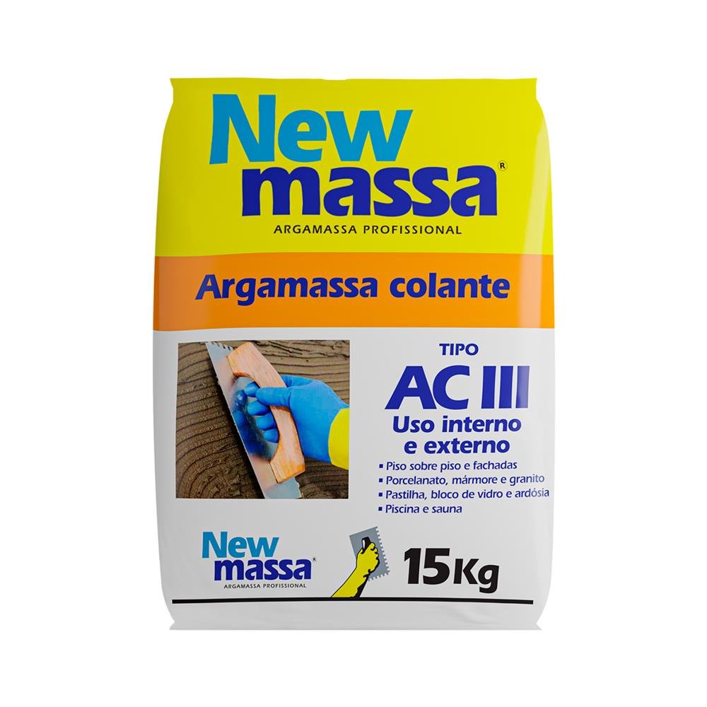 Argamassa ACIII Flexível Cinza NewMassa 15kg | Martins Atacado