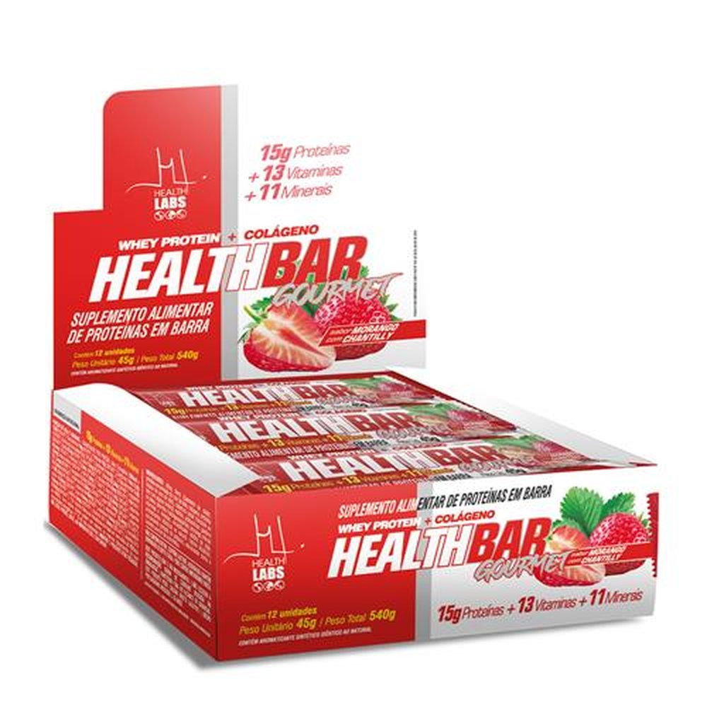 Healthbar Display Barra Morango 12Un 540G | Martins Atacado