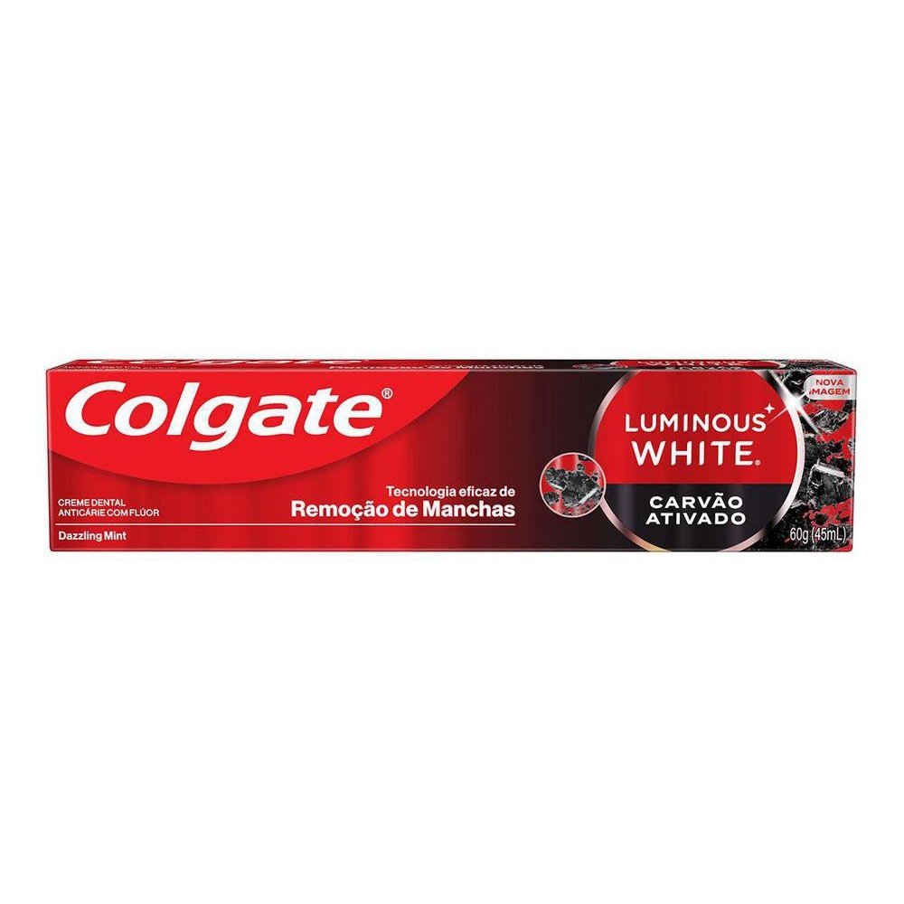 Creme Dental Colgate Luminous Carvão Ativado 60g | Martins Atacado