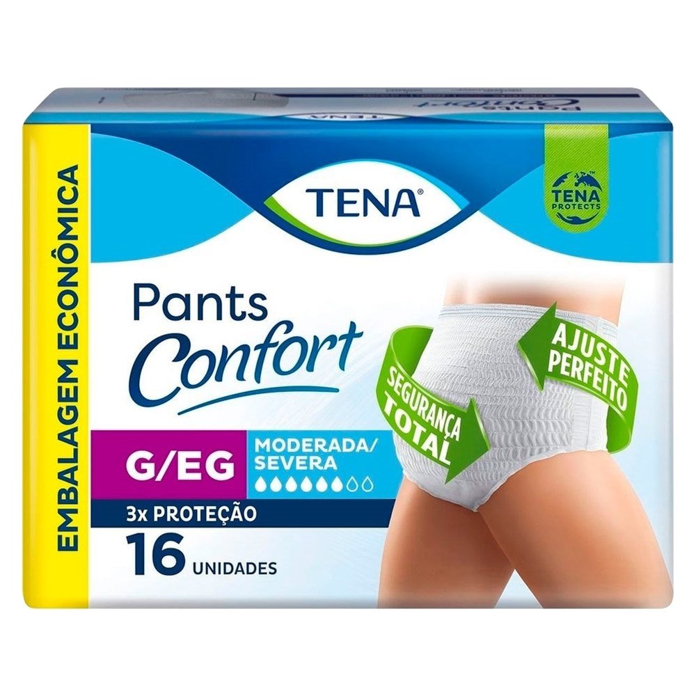 Roupa Íntima Tena Pants Confort G/EG - 4 Pacotes com 16 Fraldas - Total ...
