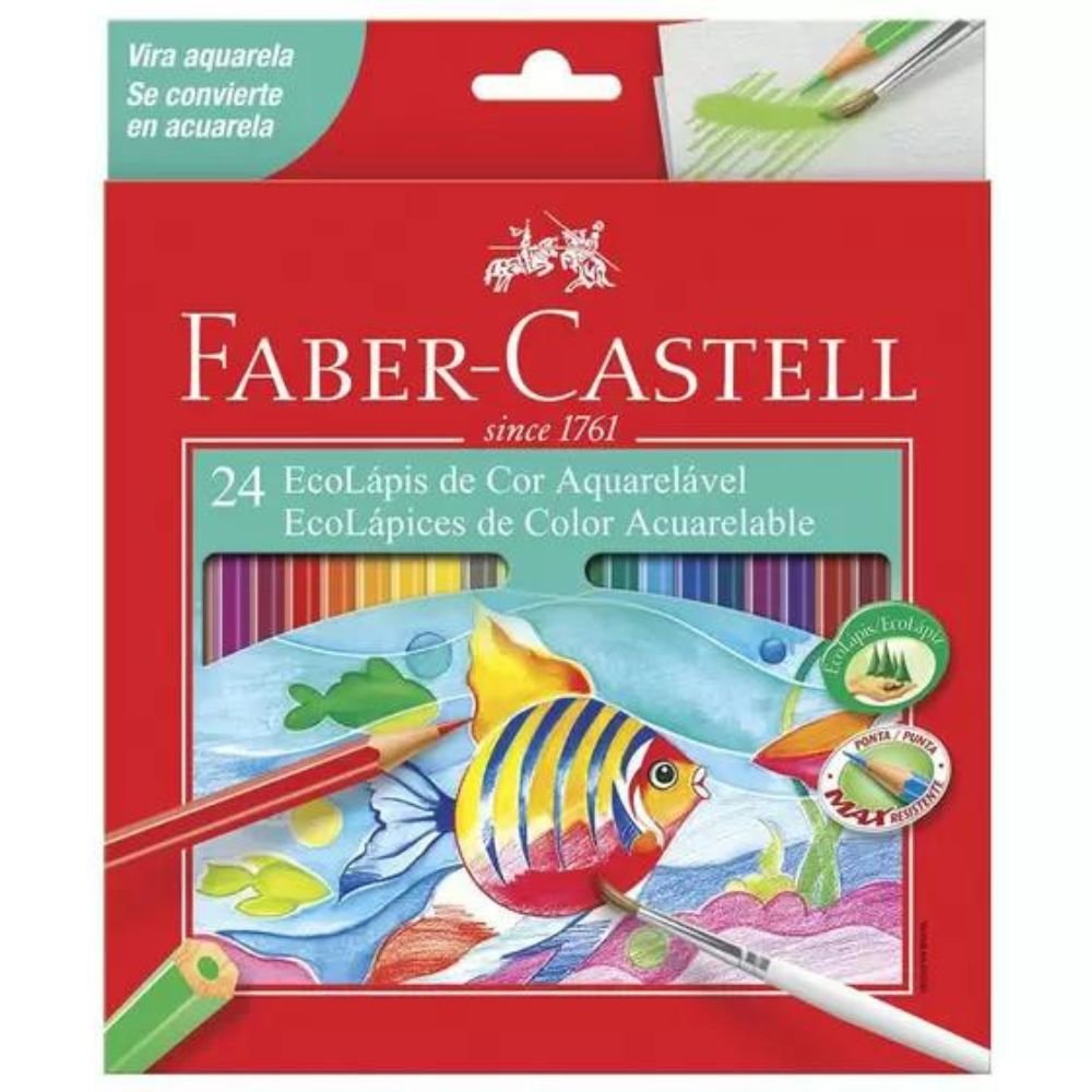 Lápis de Cor Faber Castell Aquarelável 24 Cores | Martins Atacado