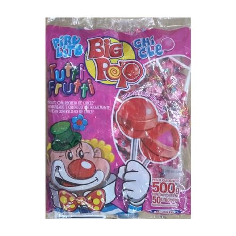Pirulito Big Pop Tutti-Frutti Com Chicle Santa Fé 500g | Martins Atacado