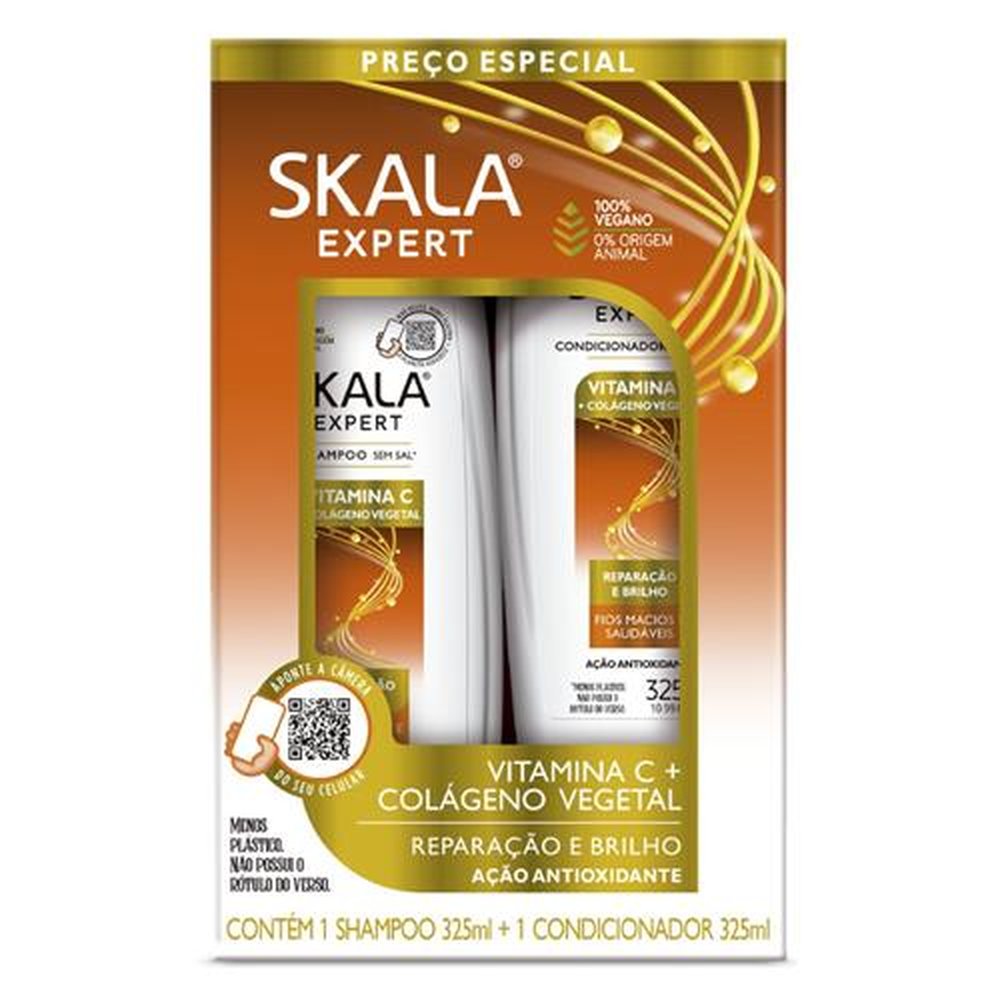 Kit Skala Expert Shampoo + Condicionador Vitamina C e Colágeno Vegetal ...