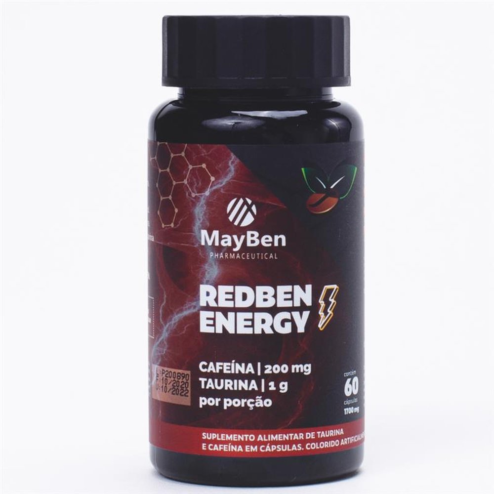 Redben Energy 1700mg com 60 Capsulas ( Cafeina 200mg + Taurina 1g ...