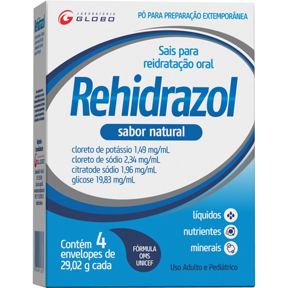 Rehidrazol Po Caixa 4 Envelope Sabor Natural - GLOBO | Martins Atacado