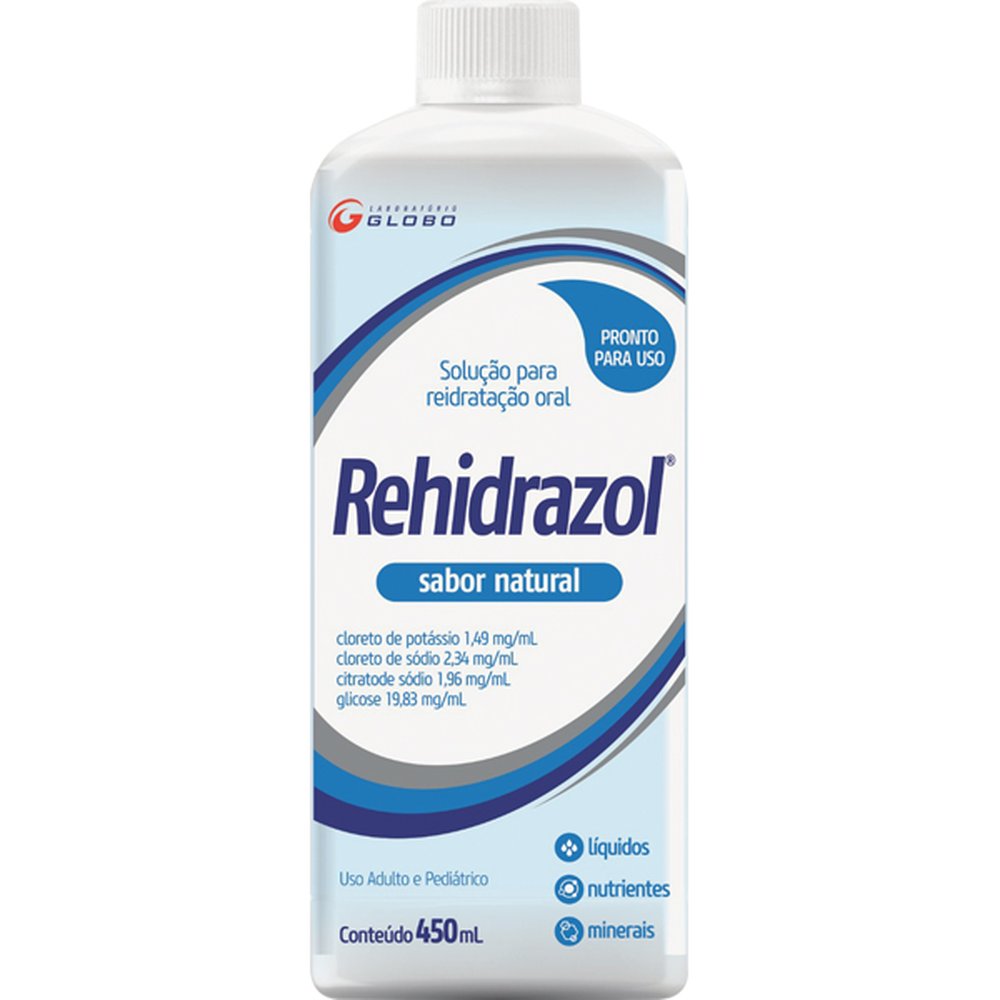 Rehidrazol Sabor Natural Solução Oral Frasco 450Ml - GLOBO | Martins ...