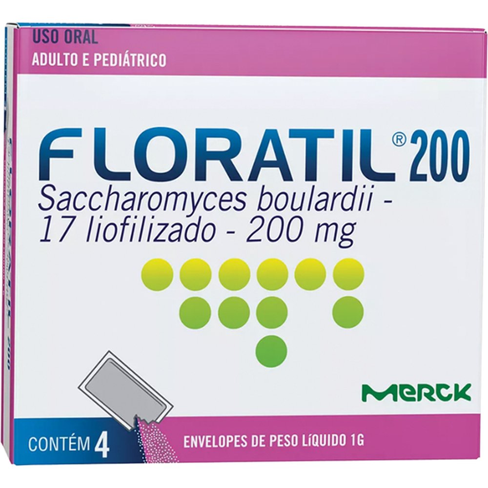 Floratil 200Mg Po Oral 4 Sach X 1 Grama - MERCK | Martins Atacado