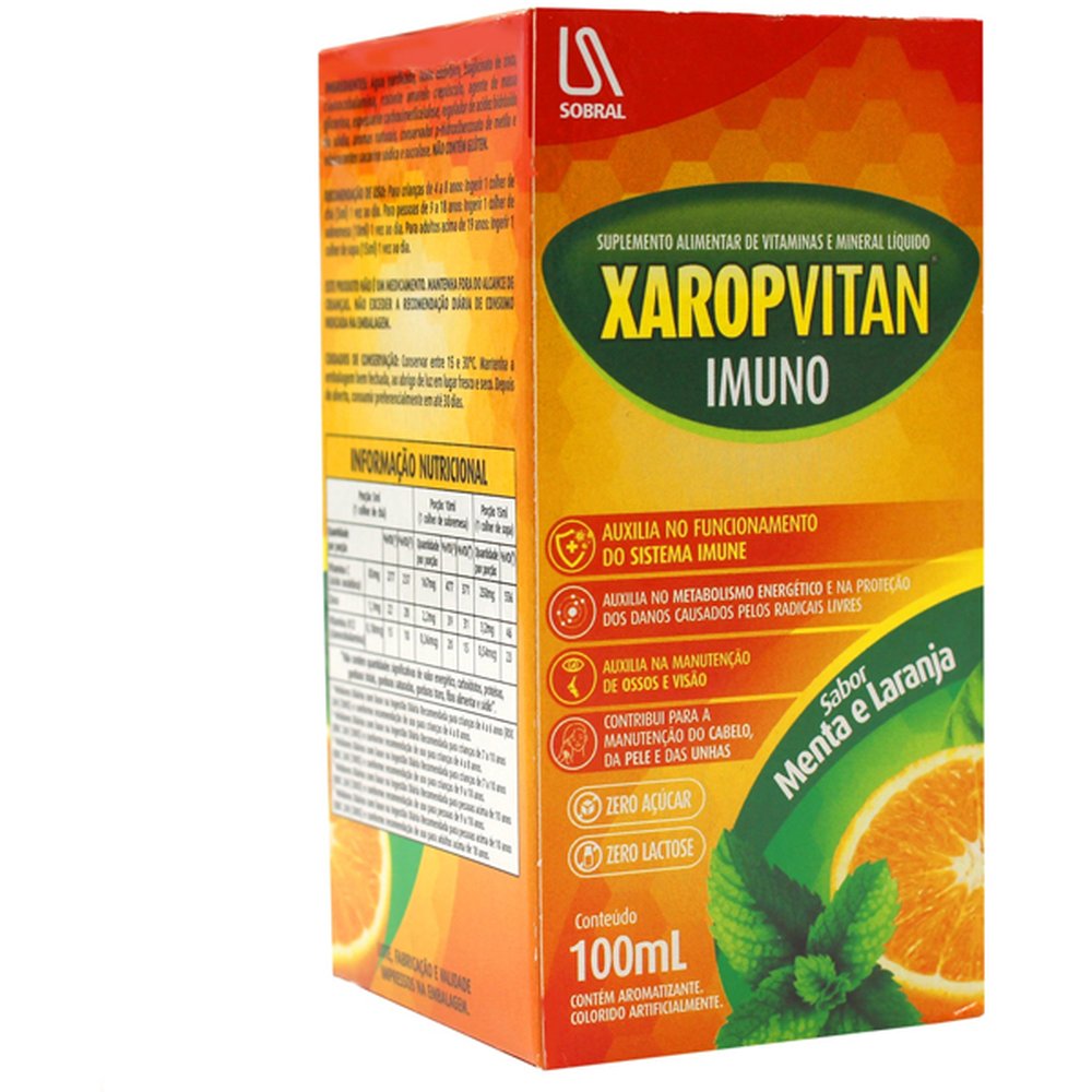 Xaropvitan Imuno Sabor Menta-Laranja 100Ml - SOBRAL | Martins Atacado